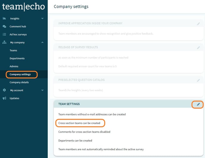 What is a cross section team?