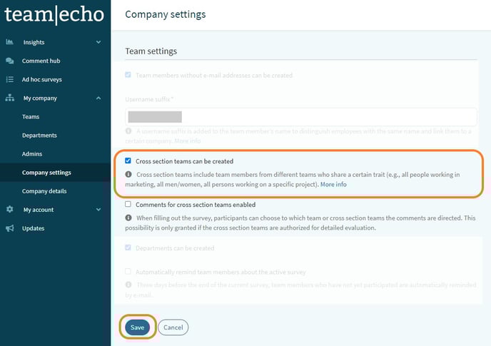 What is a cross section team?